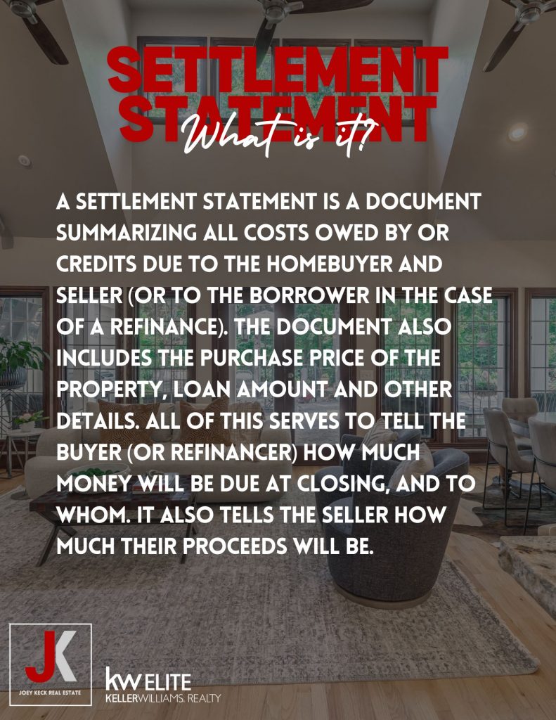 Settlement Statement - What is it? - Joey Keck